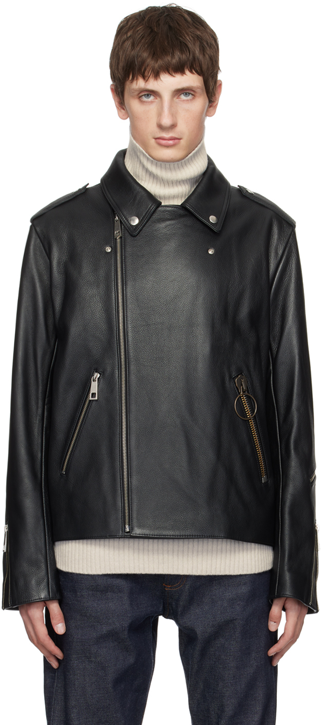 ジャケット・アウター a.p.c. leather zip jacket archive A.P.C. Black Jw Anderson Edition Leather Jacket In Lzz Black - 70